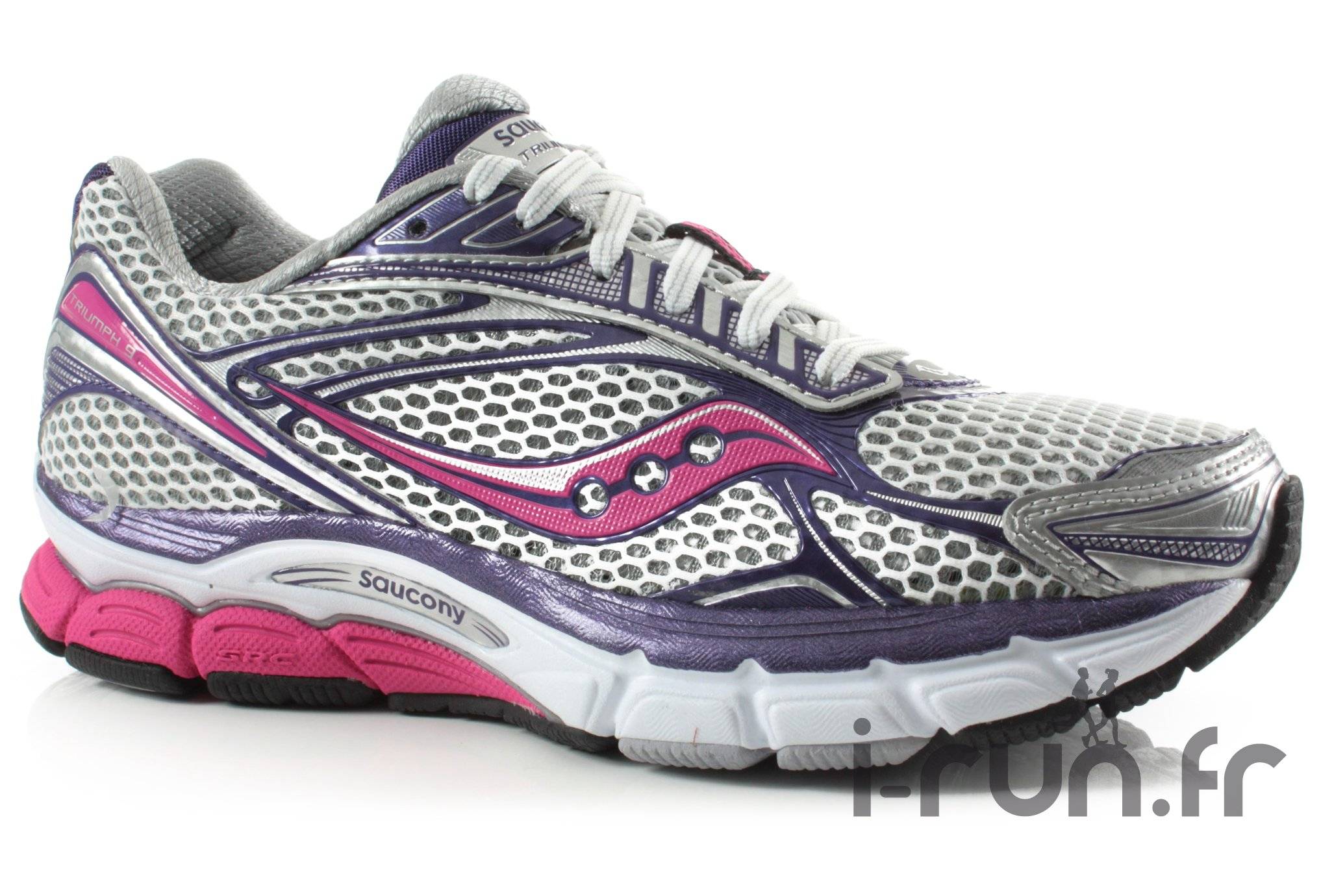 Saucony PowerGrid Triumph 9 W femme pas cher - 10137-1 WHT/PUR/PNK